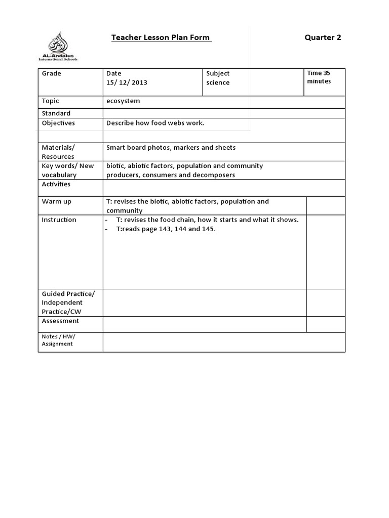 Teacher Lesson Plan Form Quarter 2 | PDF | Continental Shelf | Lesson Plan