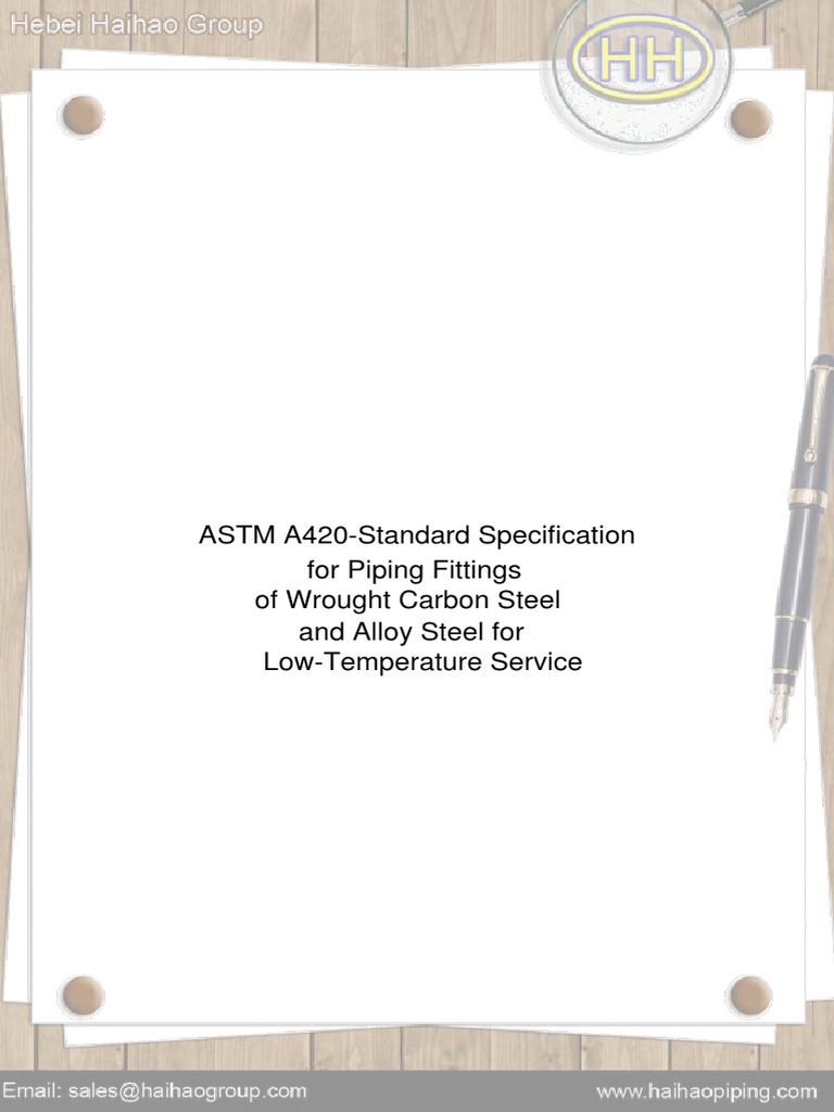 ASTM A420-Standard Specification For Piping Fittings of Wrought Carbon ...