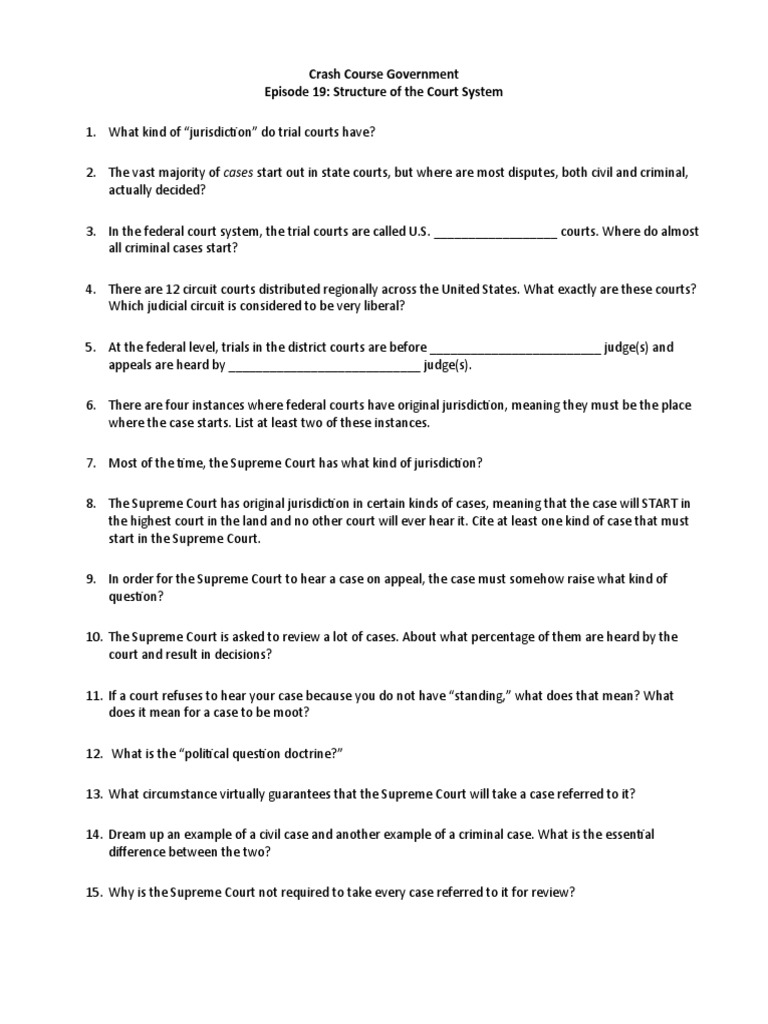 Court System Structure Overview | PDF | Supreme Court Of The United ...