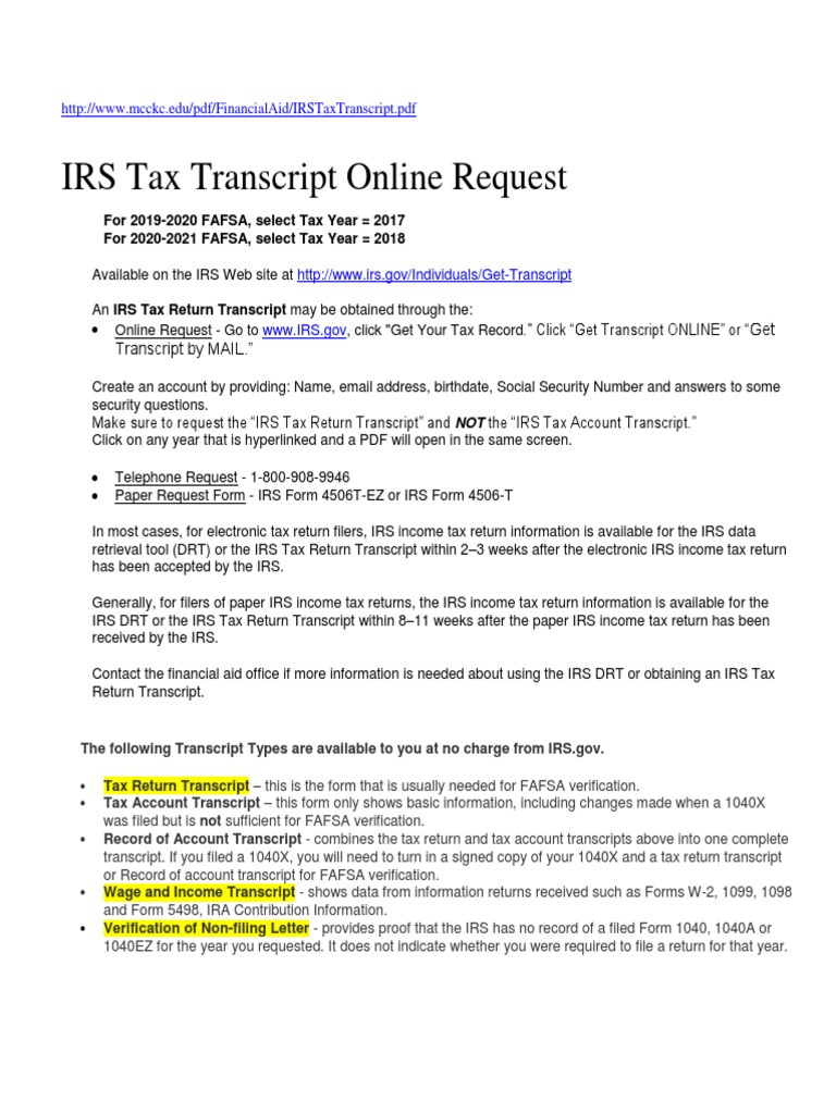 IRS Tax Transcript Online Request: "Get Transcript by MAIL." | Download ...