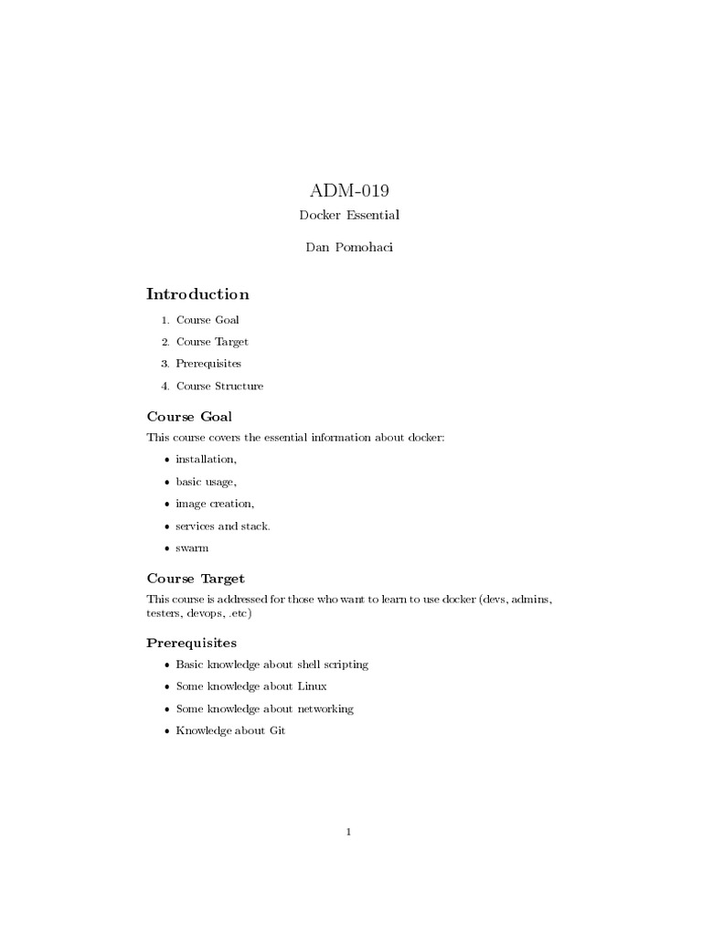 Docker Course Pdf Virtual Machine Port Computer Networking