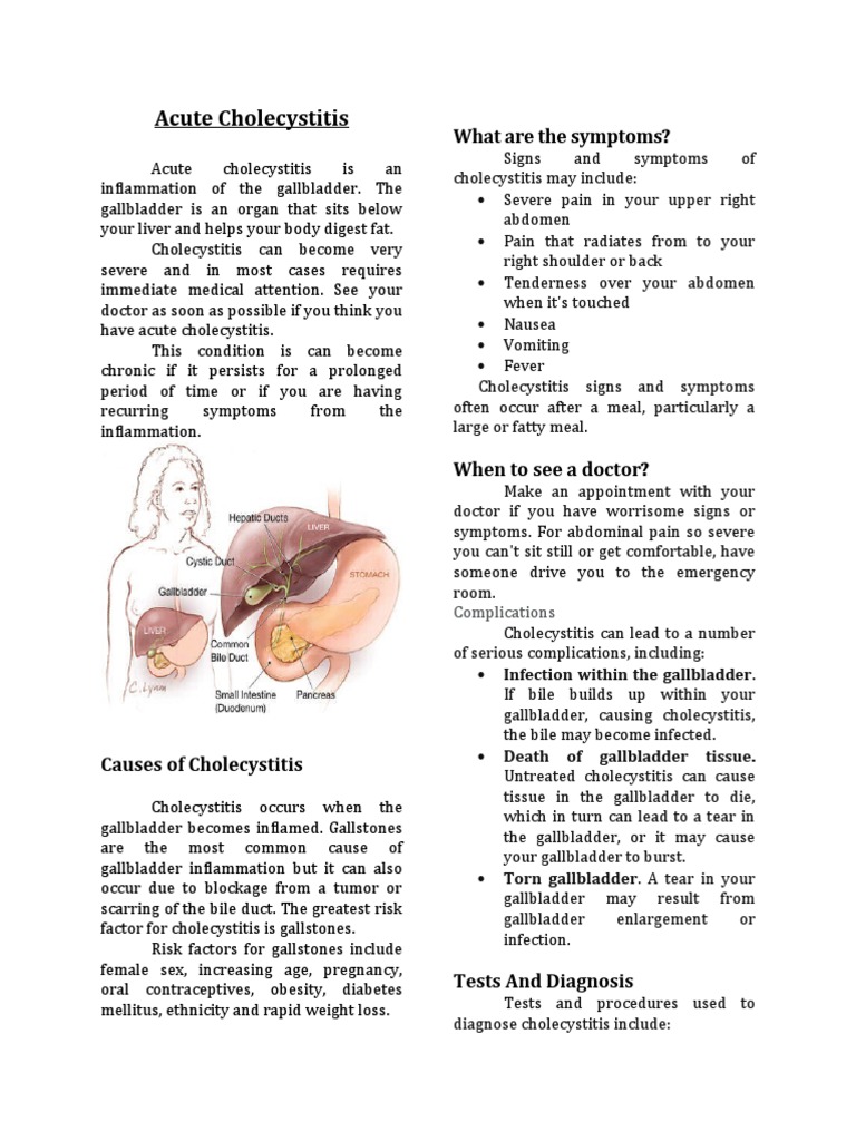 Acute Cholecystitis: What Are The Symptoms? | PDF | Gallbladder ...