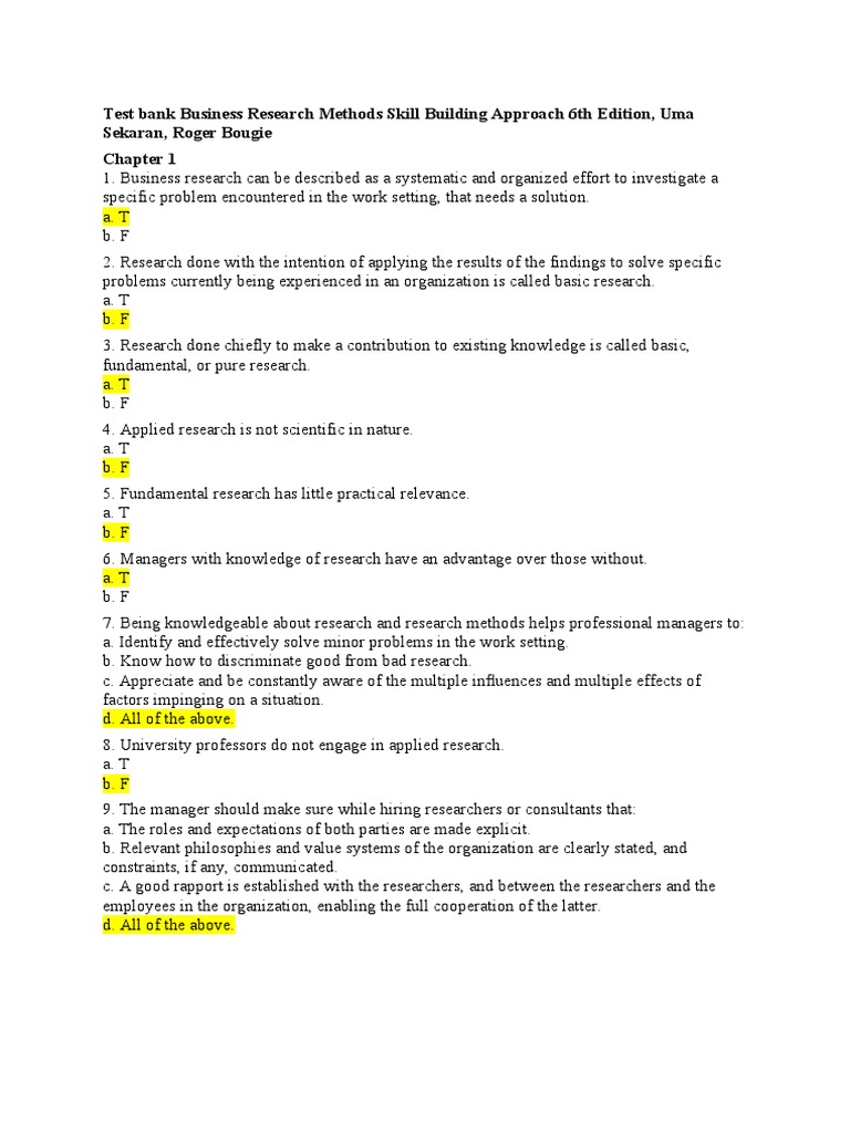 BRM Questions 6th Edition PDF | PDF | Hypothesis | Scientific Method