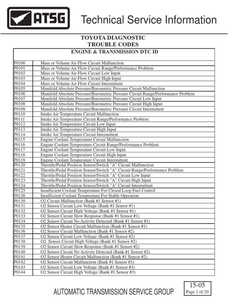 DTC Toyota Trasmiciones | PDF | Transmission (Mechanics) | Throttle