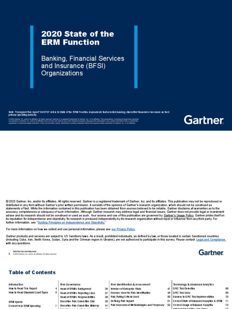 2020 State of The ERM Function Report - BFSI | PDF | Business | Economies