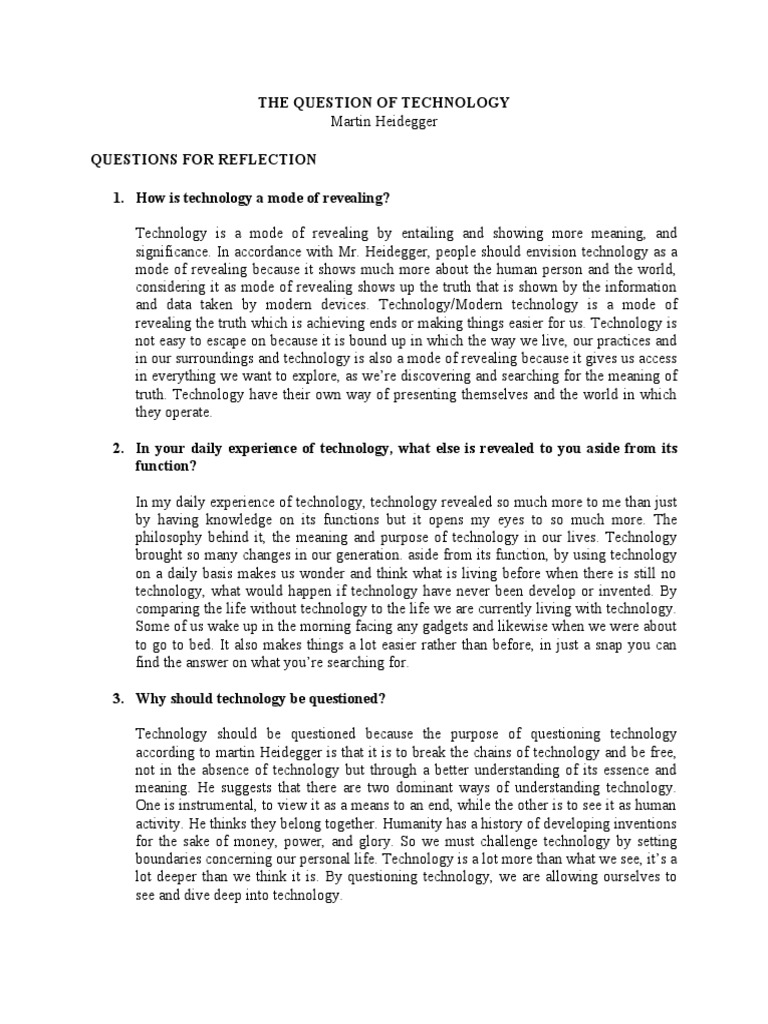 Questioning Technology's True Nature | PDF | Truth | Thought
