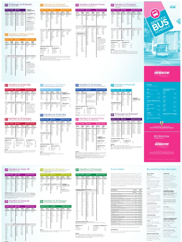 Bermuda Bus Schedule 2024-2025 | PDF | Transport | Business