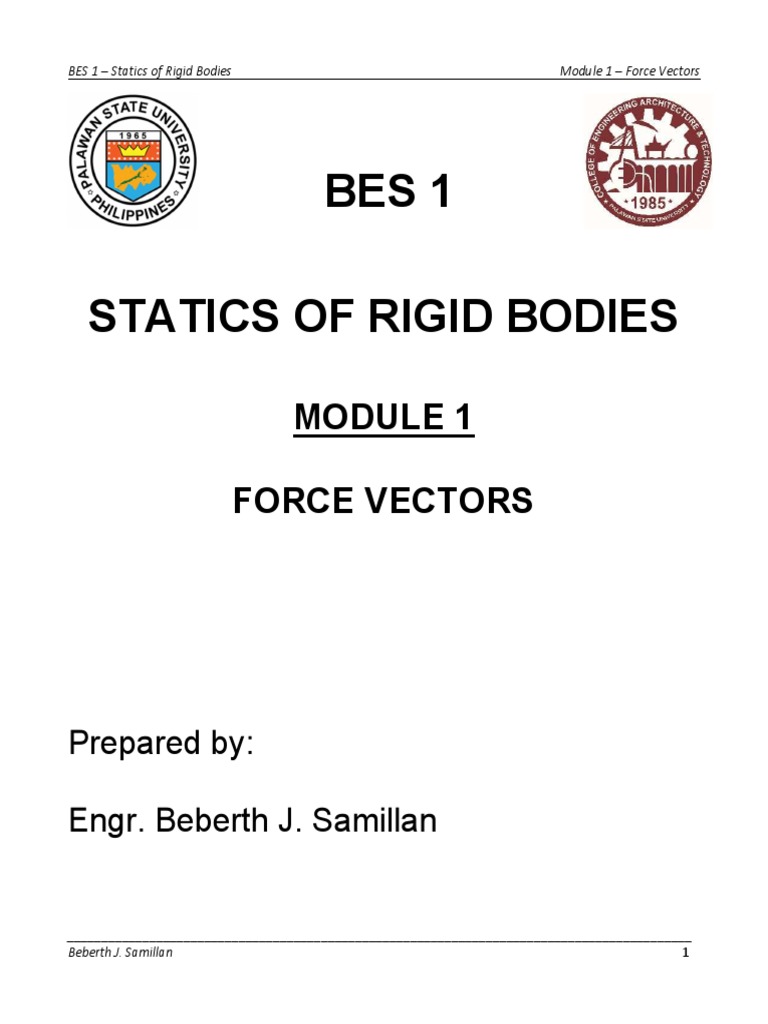 Statics of Rigid Bodies: Force Vectors | PDF | Euclidean Vector ...
