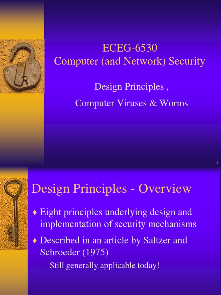 ECEG-6530 Computer (And Network) Security: Design Principles, Computer Viruses & Worms | PDF ...