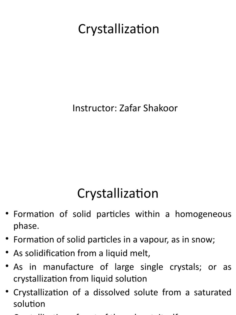 A Comprehensive Overview of Crystallization Processes and Concepts ...