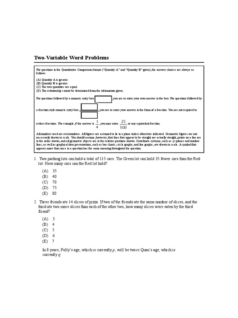 Word Problems 3 | PDF