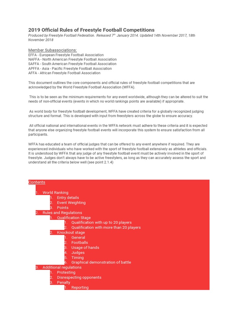 2019 Freestyle Football Rules | PDF | Association Football | Identity ...