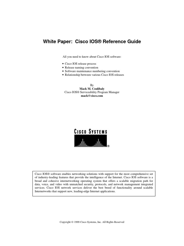 White Paper: Cisco IOS® Reference Guide: Mack M. Coulibaly | Download Free PDF | Ip Address ...
