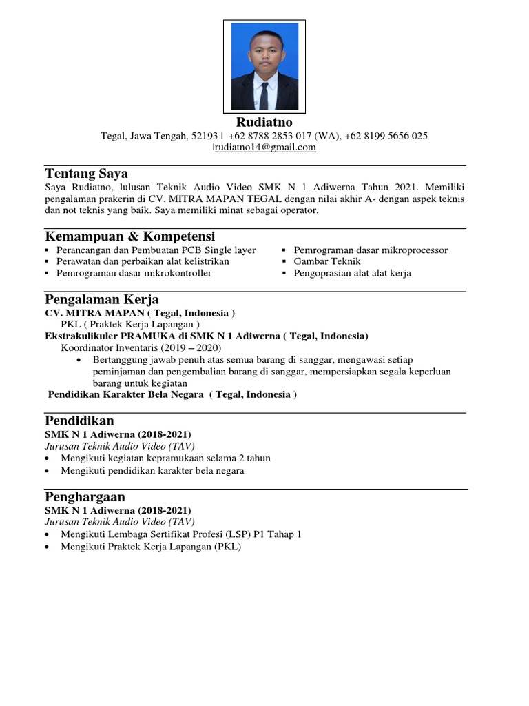 Contoh CV FIX 2 | PDF