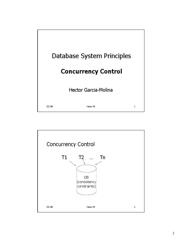 Database System Principles Concurrency Control Pdf Concurrency Computer Science Data