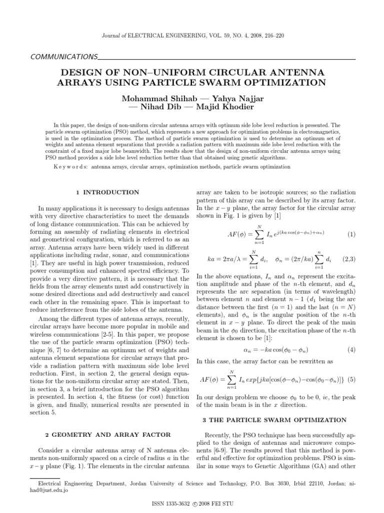 Circular Array PSO Paper | PDF | Antenna (Radio) | Mathematical Optimization