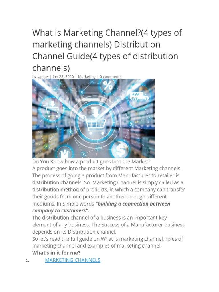 What Is Marketing Channel? (4 Types of Marketing Channels) Distribution ...