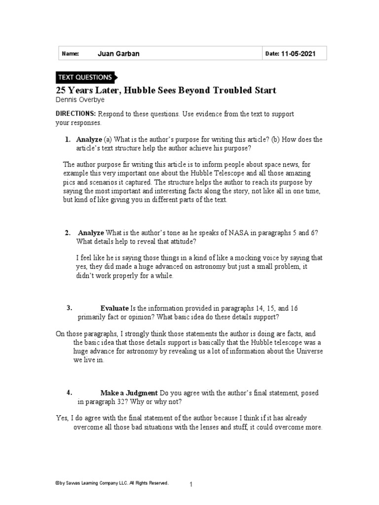 25 Years Later, Hubble Sees Beyond Troubled Start: Dennis Overbye | PDF ...