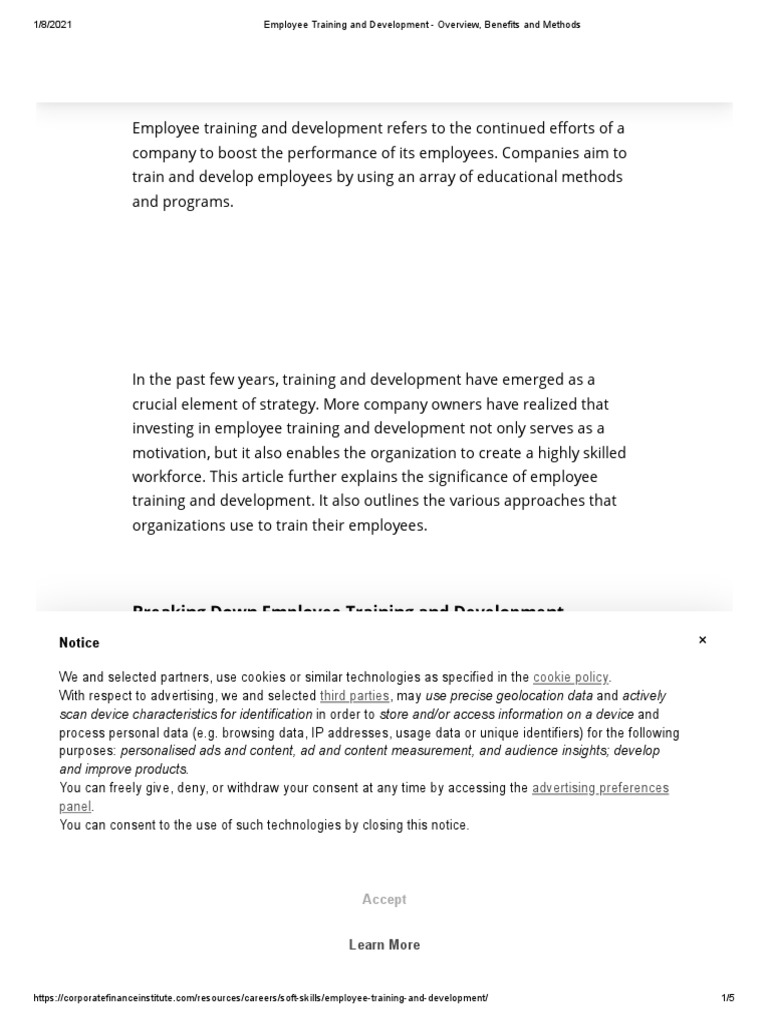 Employee Training and Development - Overview, Benefits and Methods ...