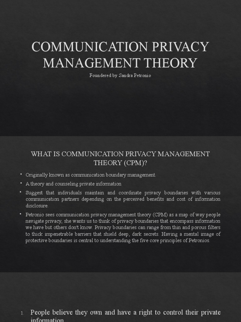 Communication Privacy Management Theory | PDF