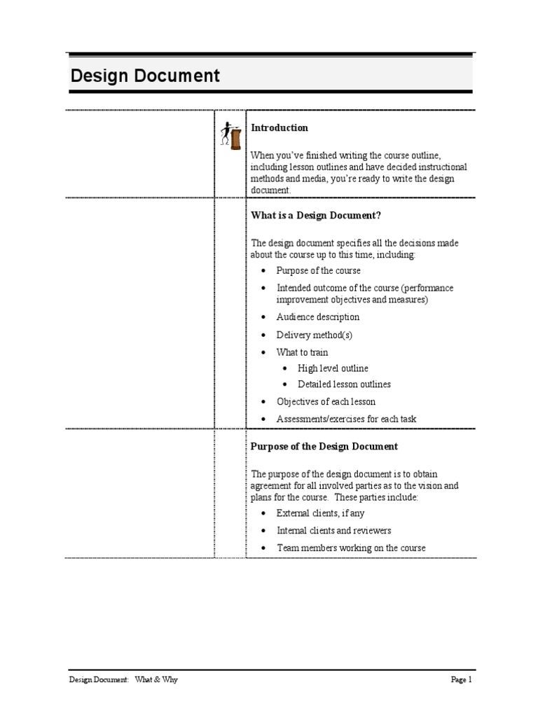 Printable Instruction Desing Document Template PDF | PDF ...