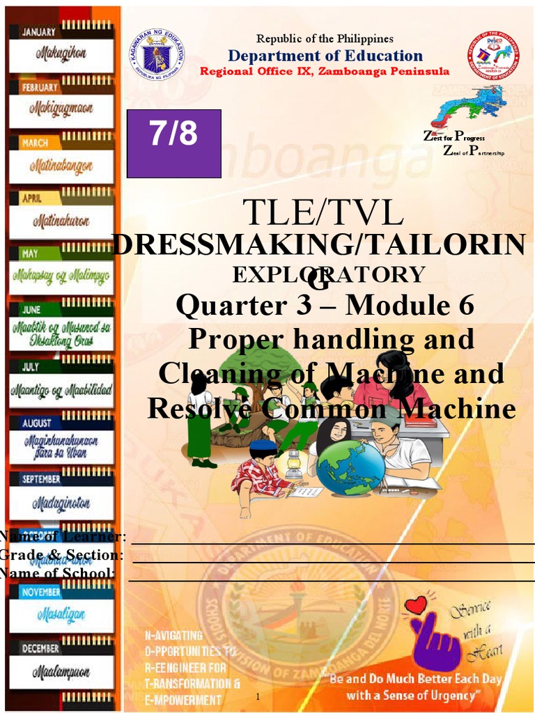 6-Tle - Dressmaking 7 - 8 | PDF | Sewing Machine | Sewing