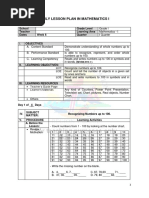 Read and Write Numerals Up To 100 | PDF | Mathematics | Lesson Plan
