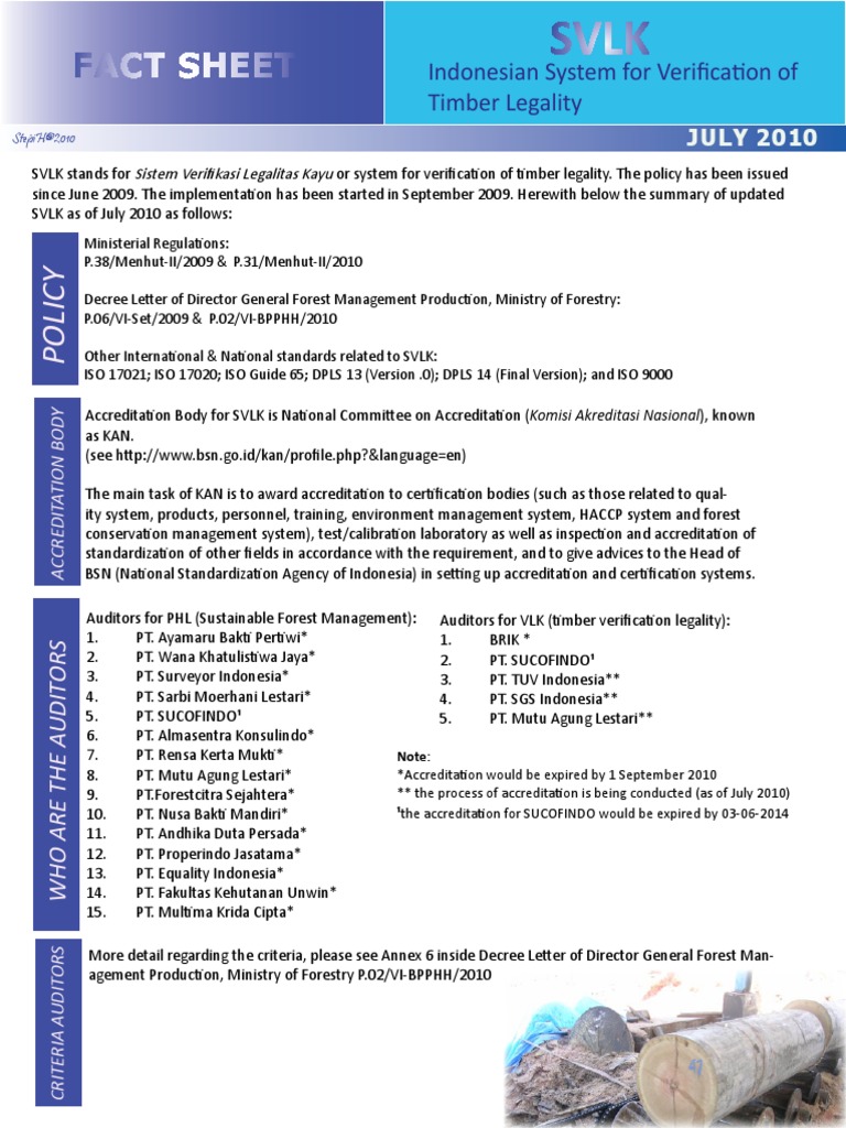 Fact Sheet SVL | PDF | Forestry | Audit