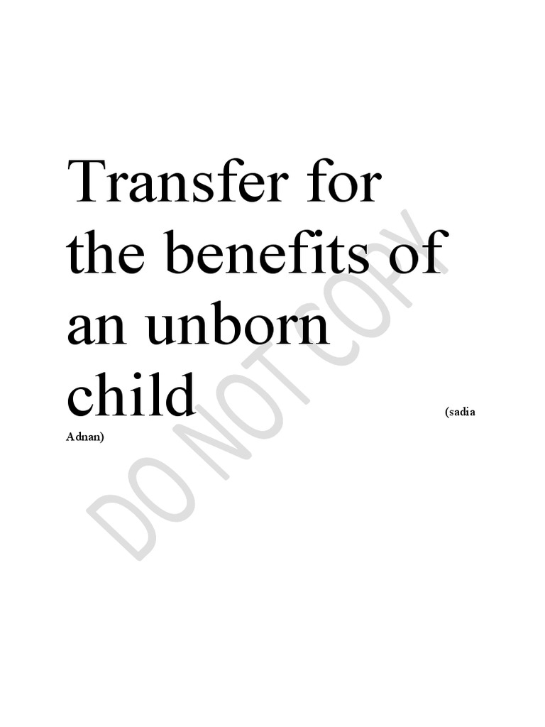 Legal Framework for Unborn Child Property Transfers | PDF | Trust Law ...