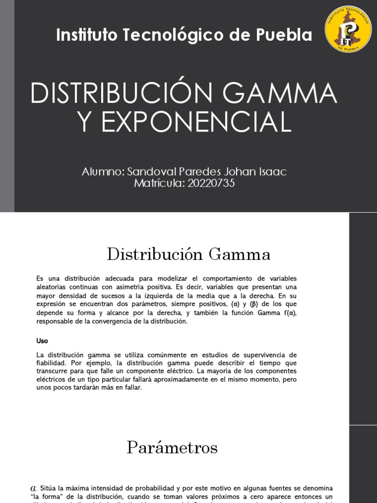 Distribución Gamma y Exponencial | PDF | Distribución de probabilidad ...