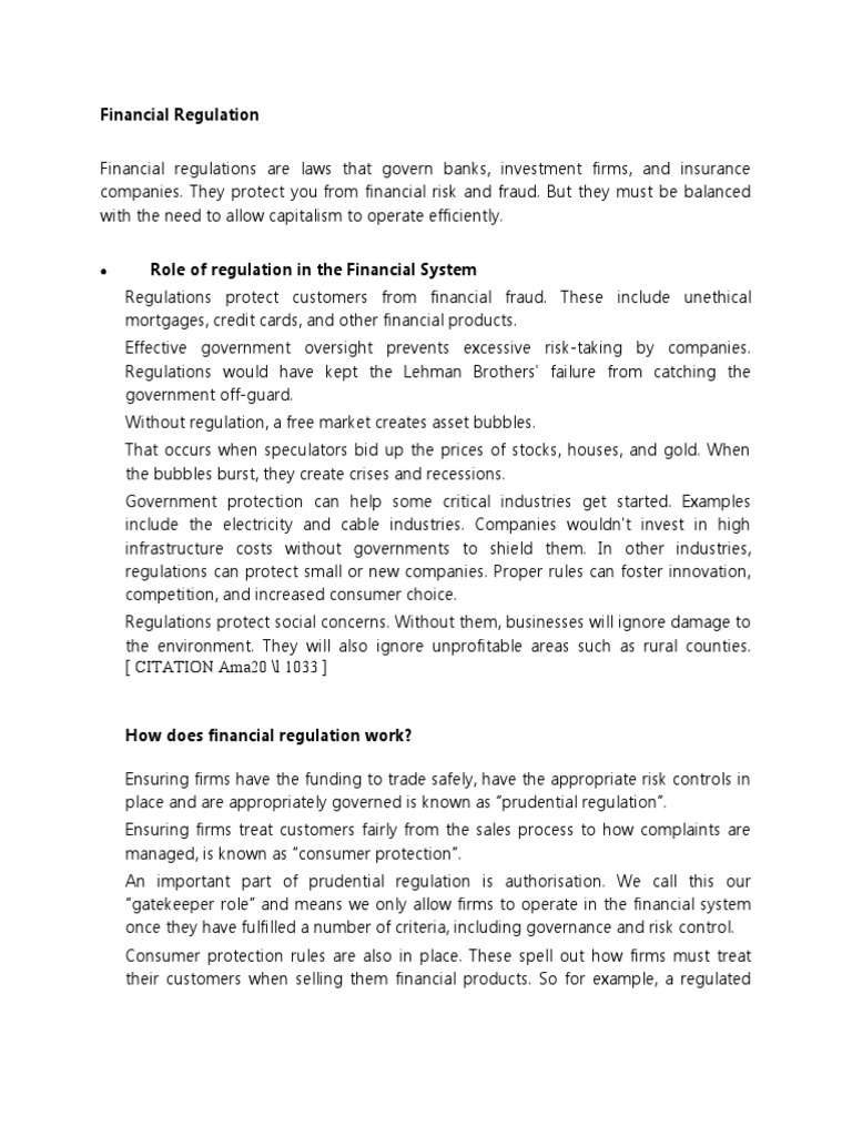 Financial Regulation | PDF | Financial Risk | Bonds (Finance)