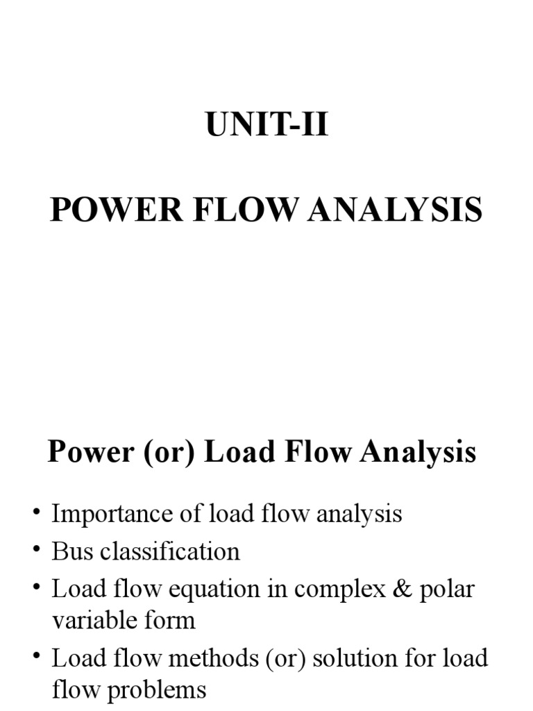 Unit-Ii Power Flow Analysis | PDF | Electrical Engineering | Force