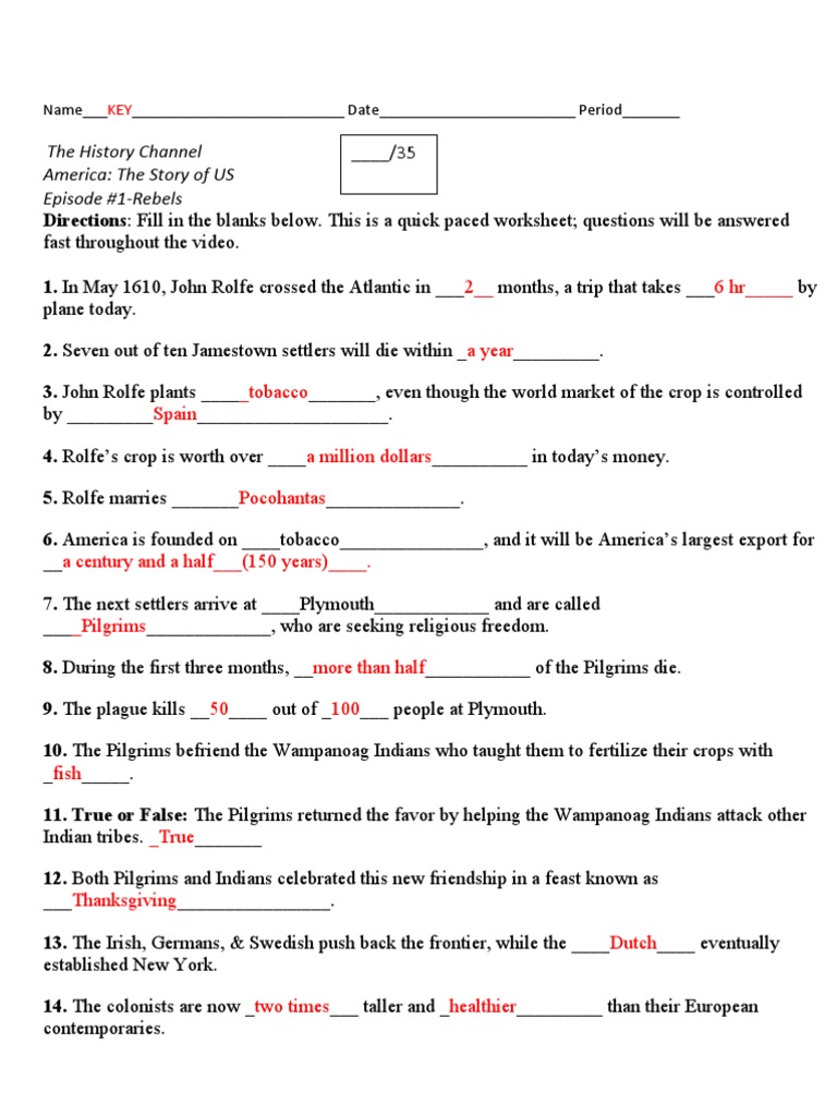 The History Channel America: The Story of US Episode #1-Rebels | PDF ...