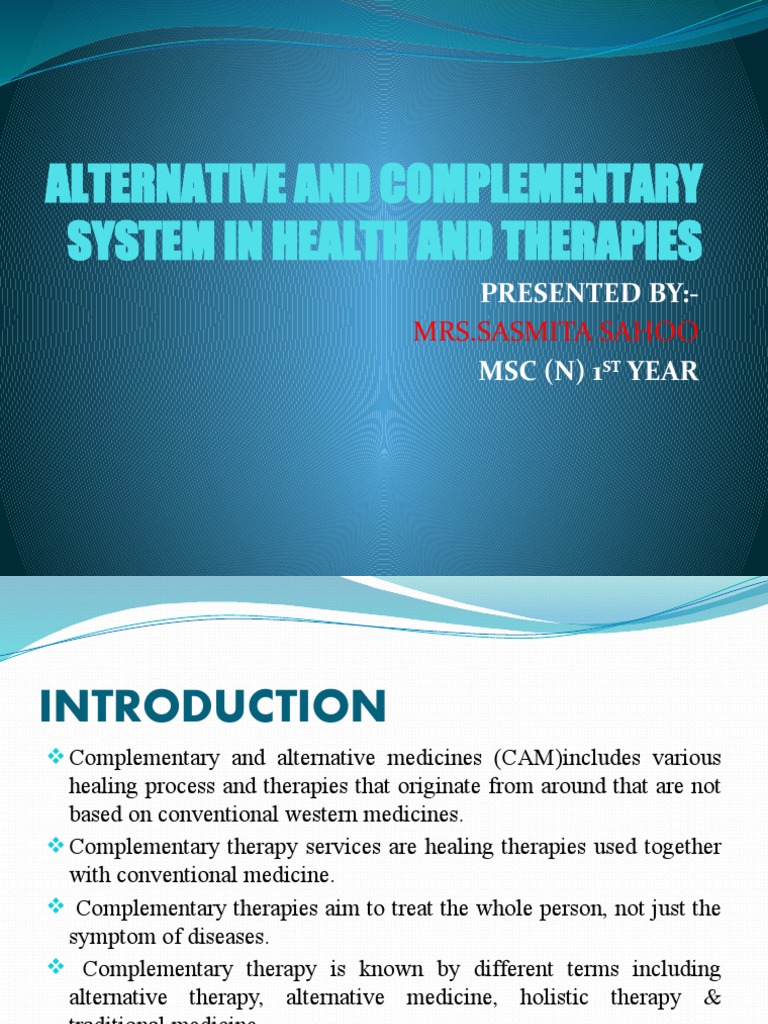 Alternative and Complementary System in Health and Therapies | PDF ...