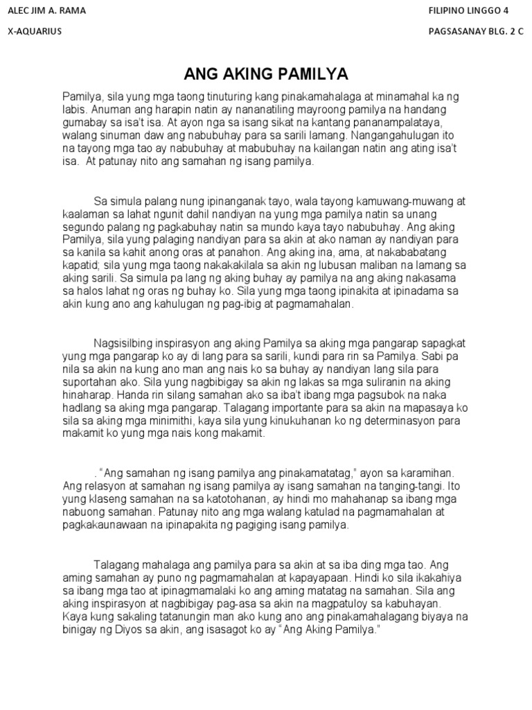 Filipino Sanaysay | PDF