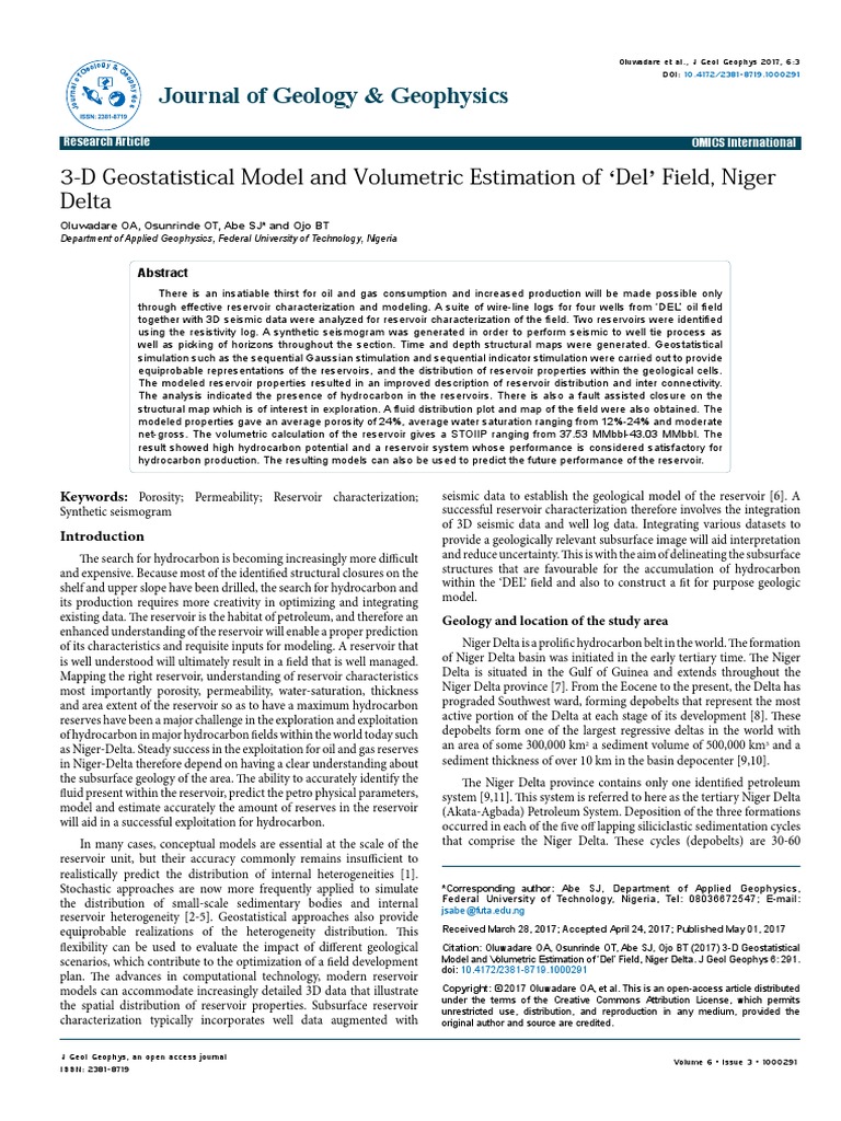 3d Geostatistical Model and Volumetric e | PDF | Petroleum Reservoir ...