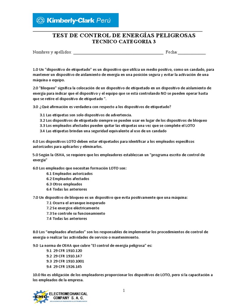 Examen de LOTO para Técnicos 3 | PDF | Informática | Tecnología