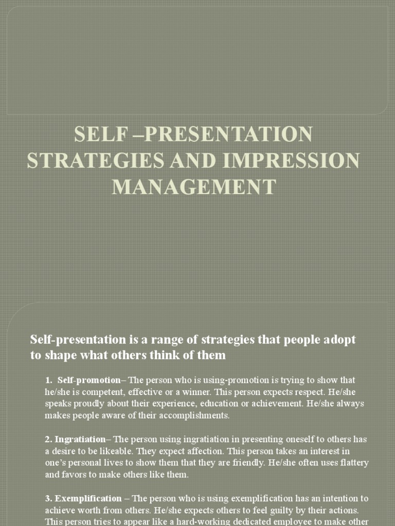 Self Presentation | PDF