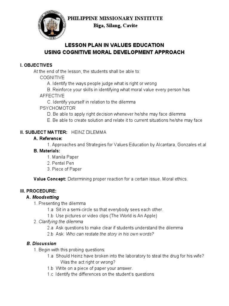 Lesson Plan in Values Education Using Co | PDF | Crime & Violence ...