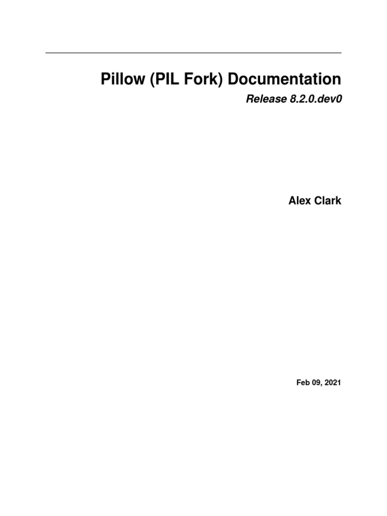 Pillow (PIL Fork) Documentation | PDF | File Format | Fedora (Operating ...