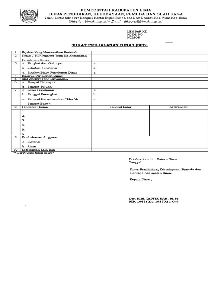 Contoh SPPD 1 | PDF