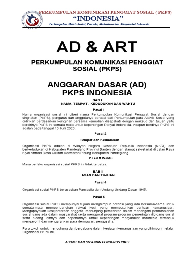 Adart Pkps Indonesia New | PDF