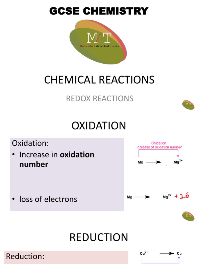 Chemical Reactions - Redox | PDF
