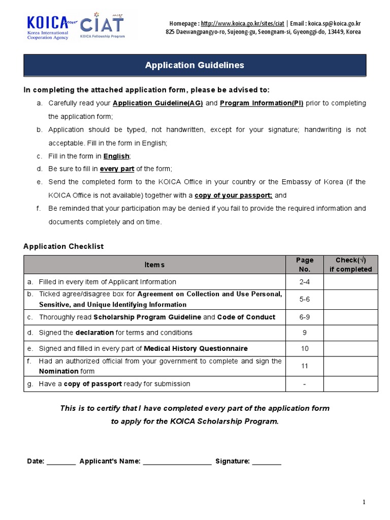 (KOICA) 2021 KOICA SP Application Form - For Masters | PDF | Sexual ...