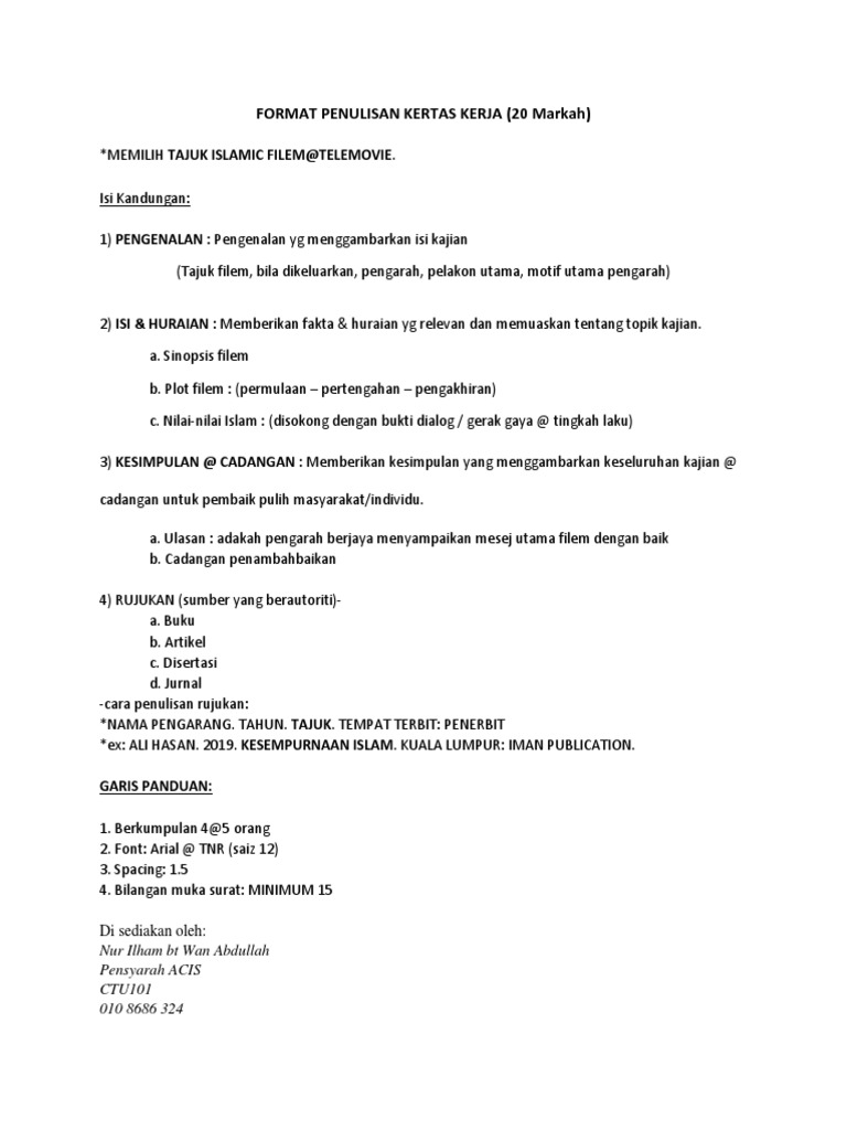 Format Kertas Kerja | PDF