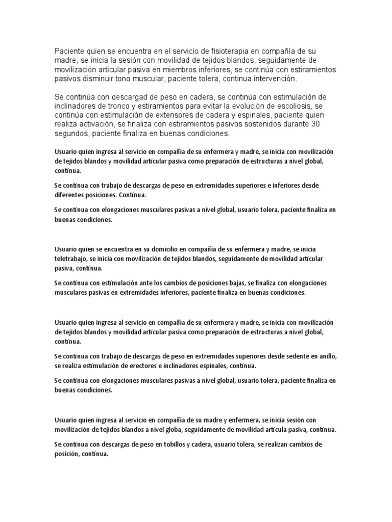 Fisioterapia Integral para Angelo Murillo | PDF | Músculo | Sistema ...