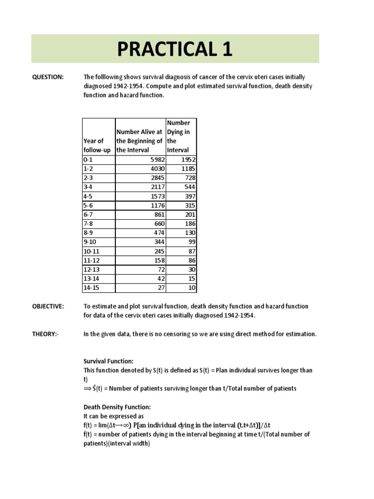 Biostatistics Practicals | PDF | Function (Mathematics) | Statistical ...