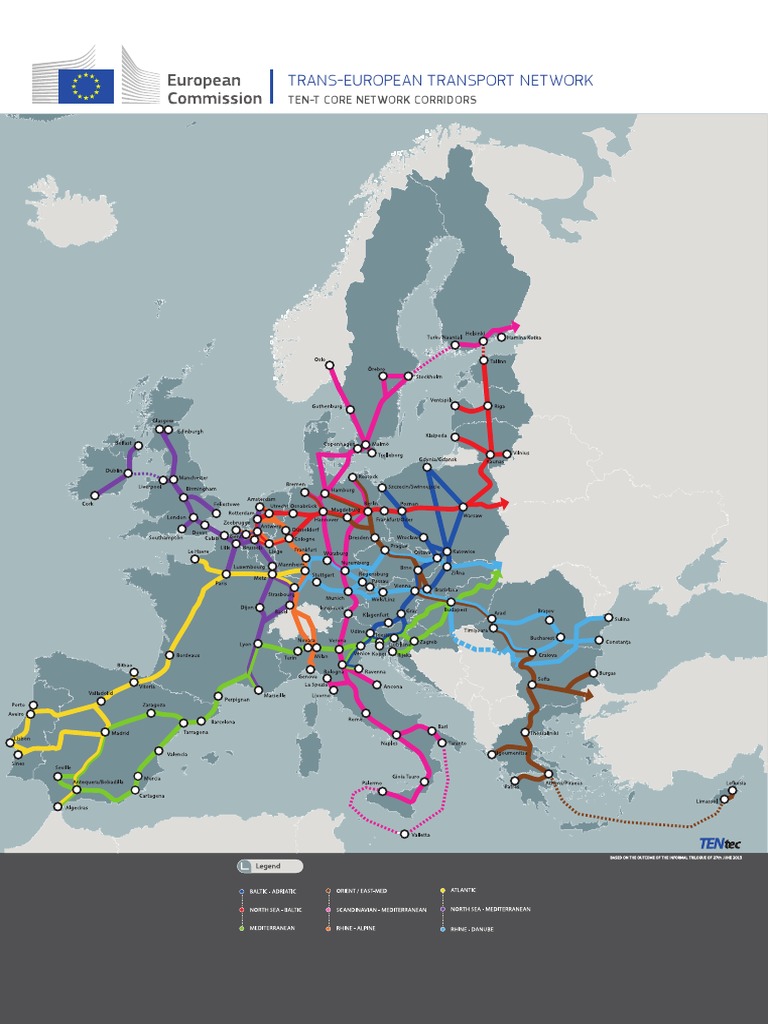 Ten T Corridor Map 2013 | PDF | Technology & Engineering