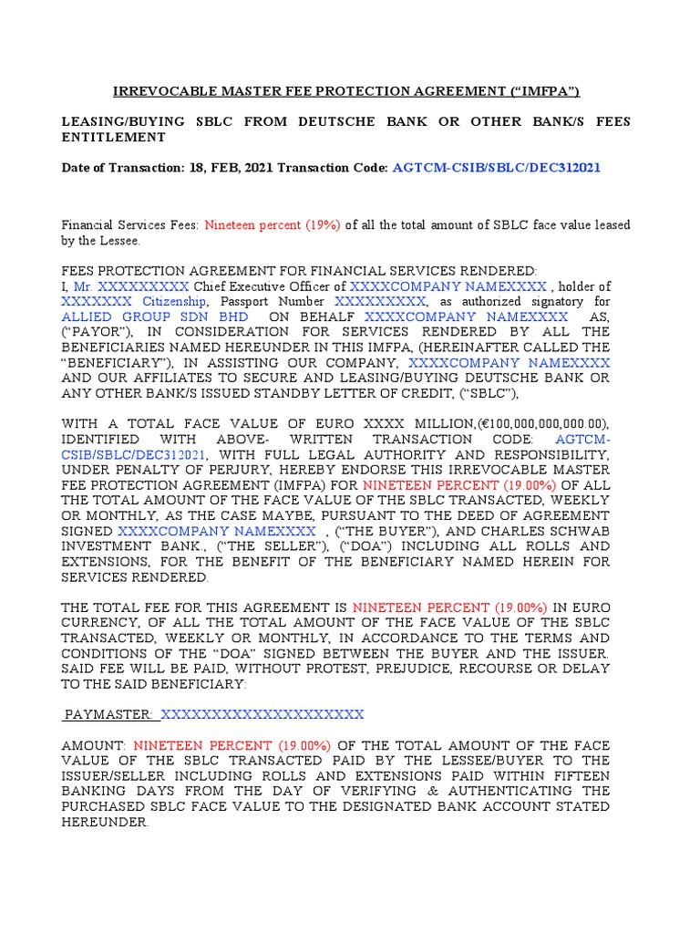 Imfpa - Sample | PDF | Financial Transaction | Payments