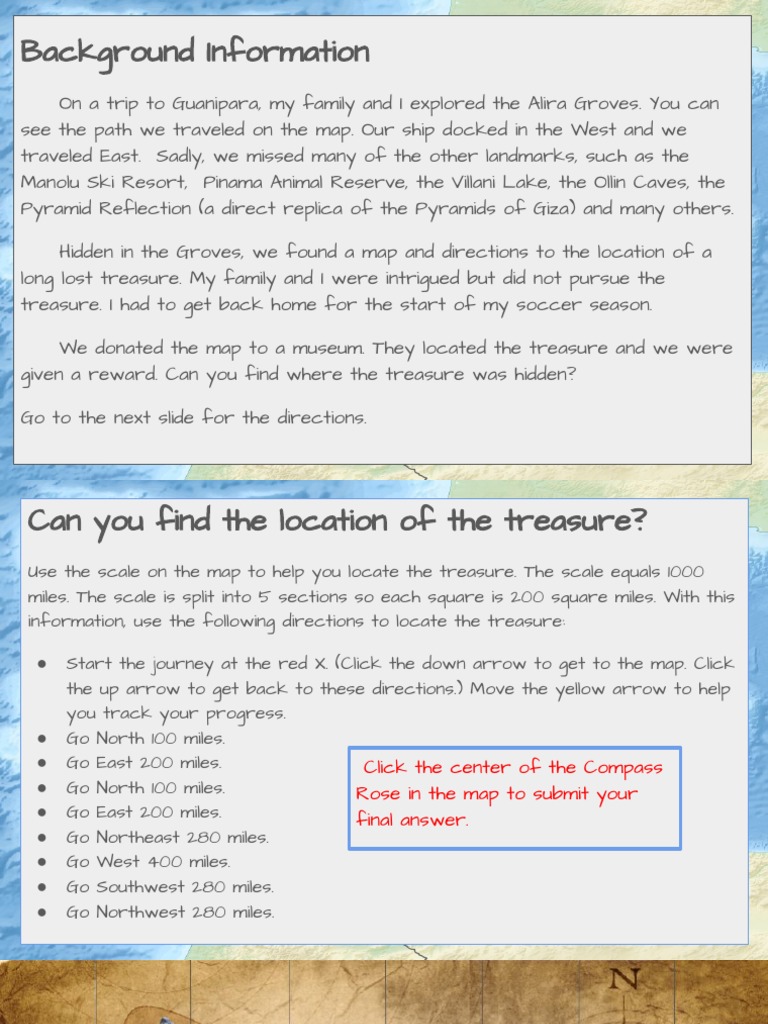 Treasure Hunt - Scale and Directions Practice - Student | PDF